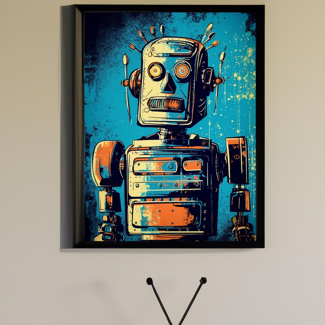 Pop Art Robot #1 I Mid Century Modern I Atomic Age Inspired Wall Print ...