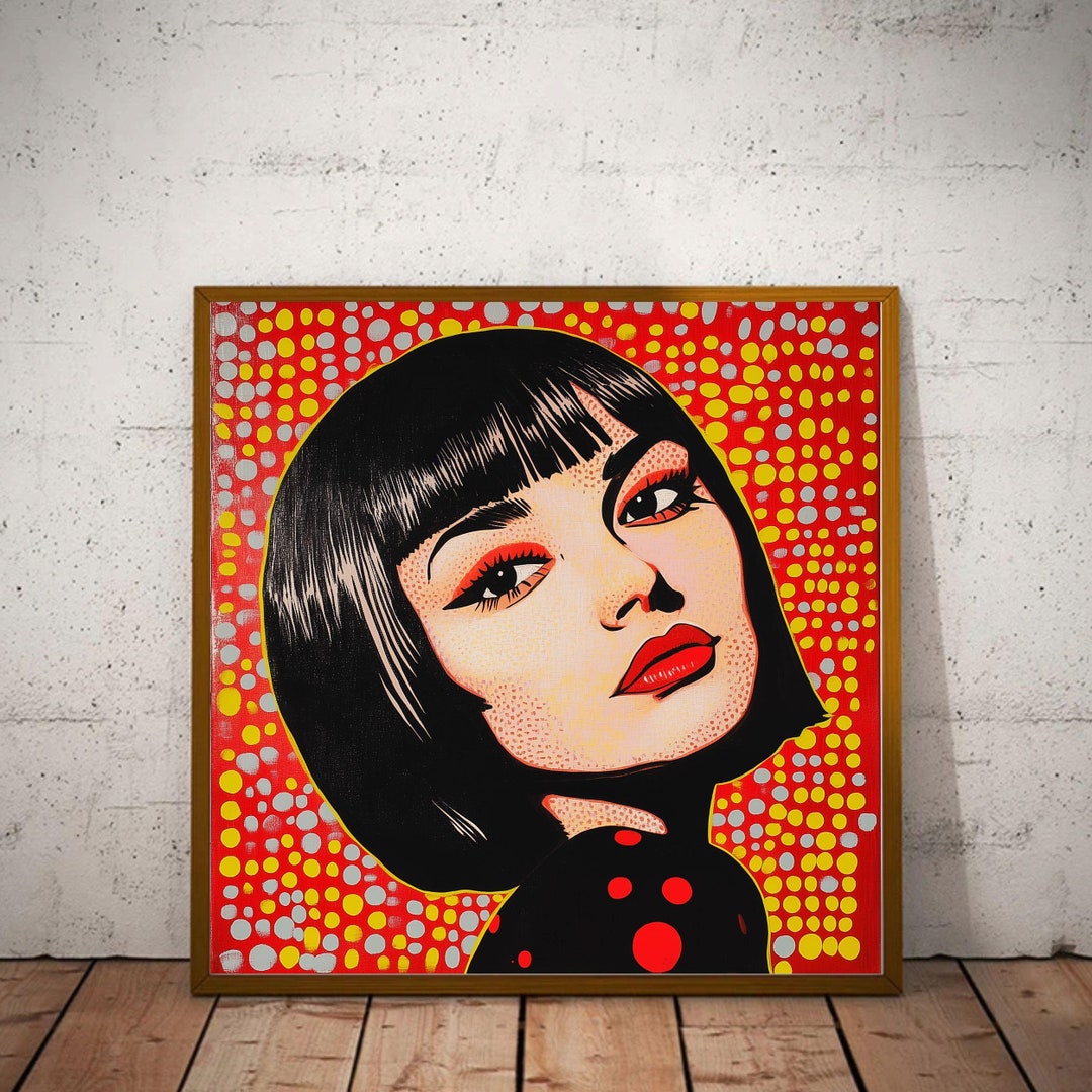 Pop Art Portrait Print - Retro Modern Wall Art - Bold Female Face Art ...