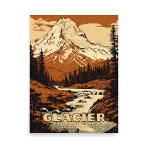 Glacier National Park Poster I Glacier National Park Print I National ...