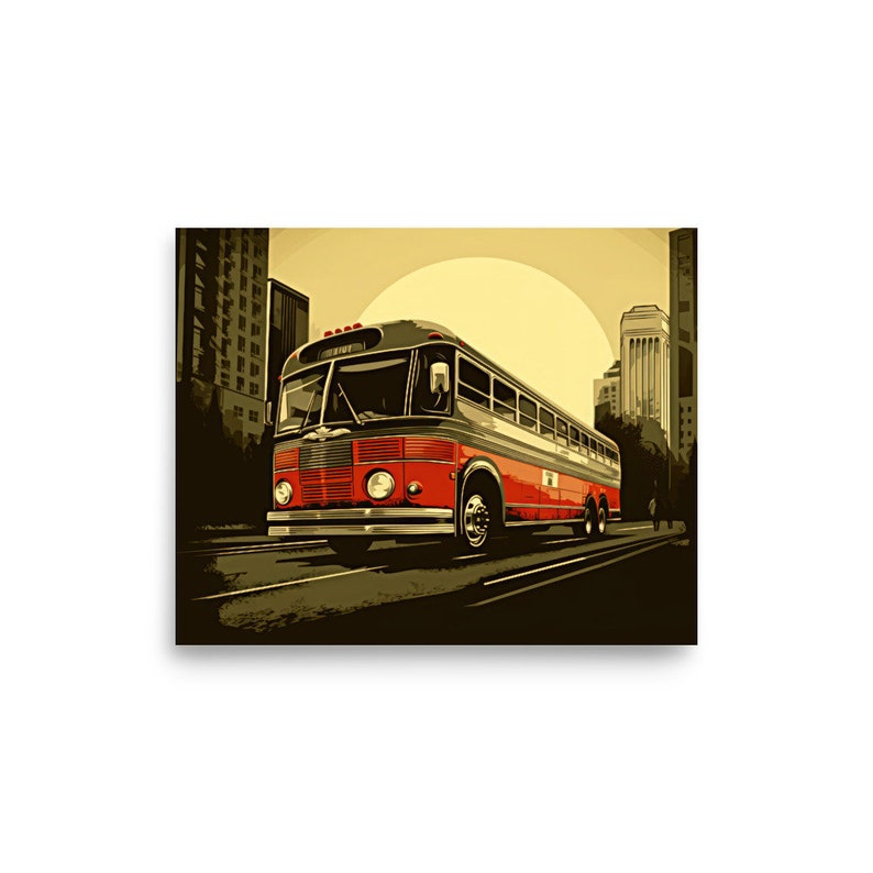 1970's Vintage Bus Print I City Bus Print I Retro Bus Print I Bus ...