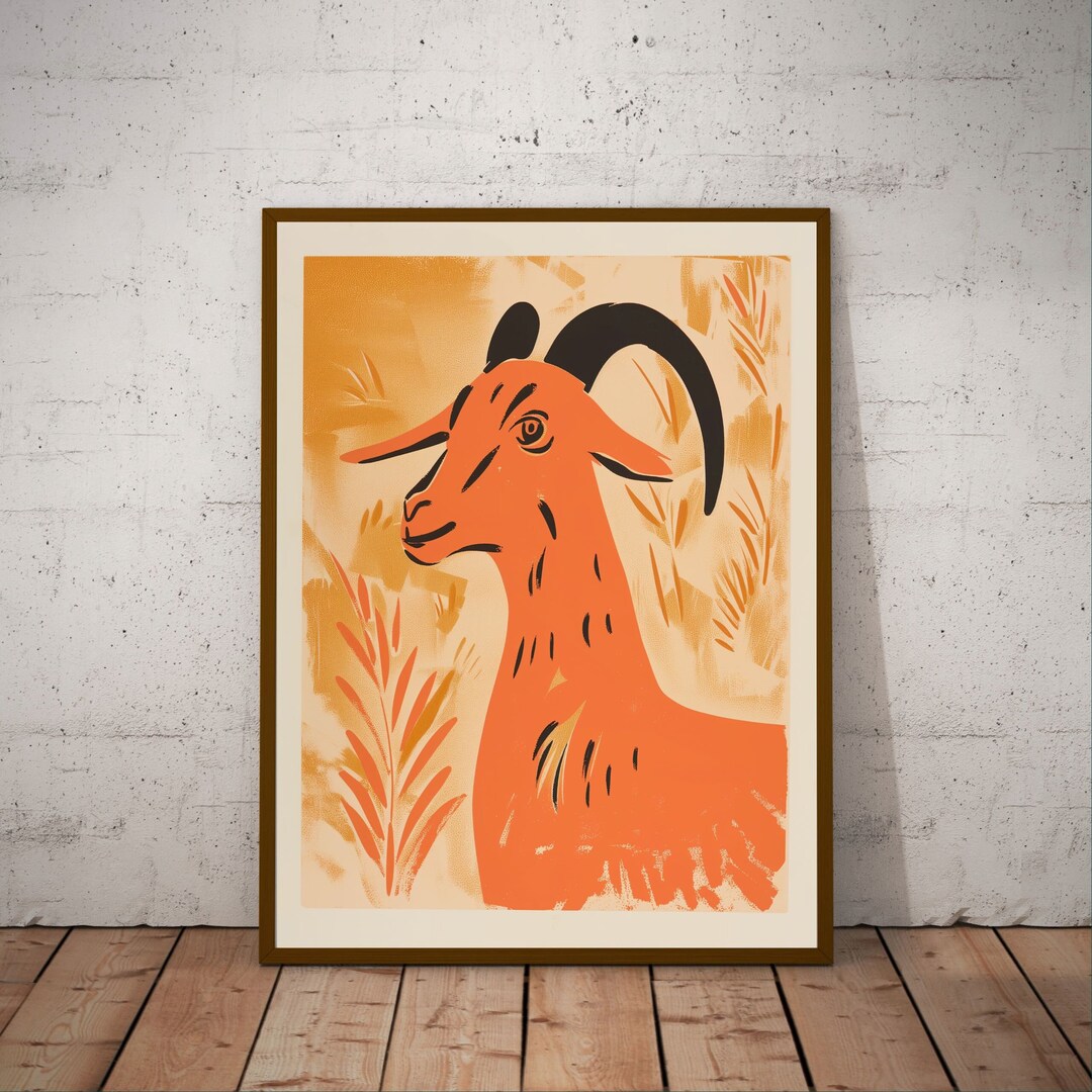 Vintage Inspired Goat Print, Goat Poster, Pop Art Print, Mid Century ...