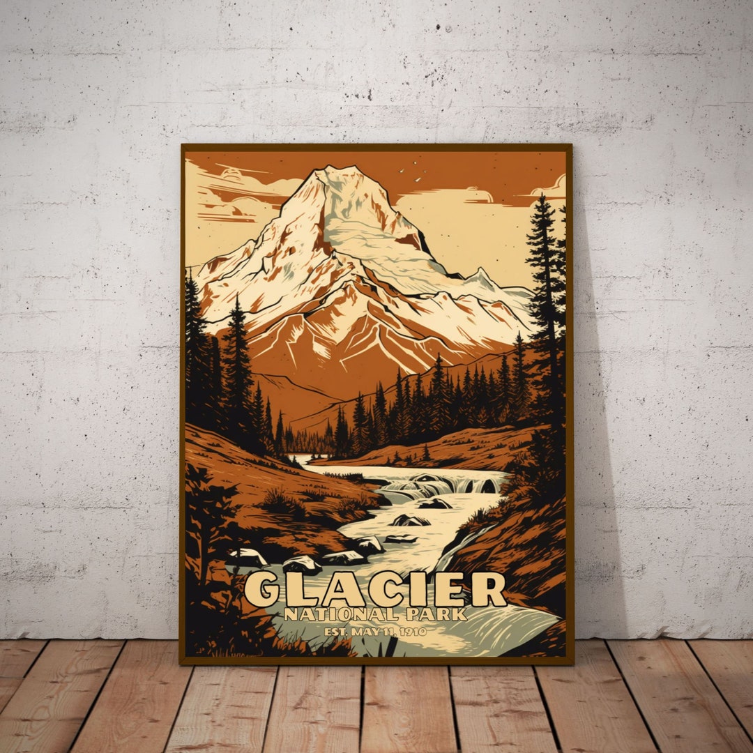 Glacier National Park Poster I Glacier National Park Print I National ...