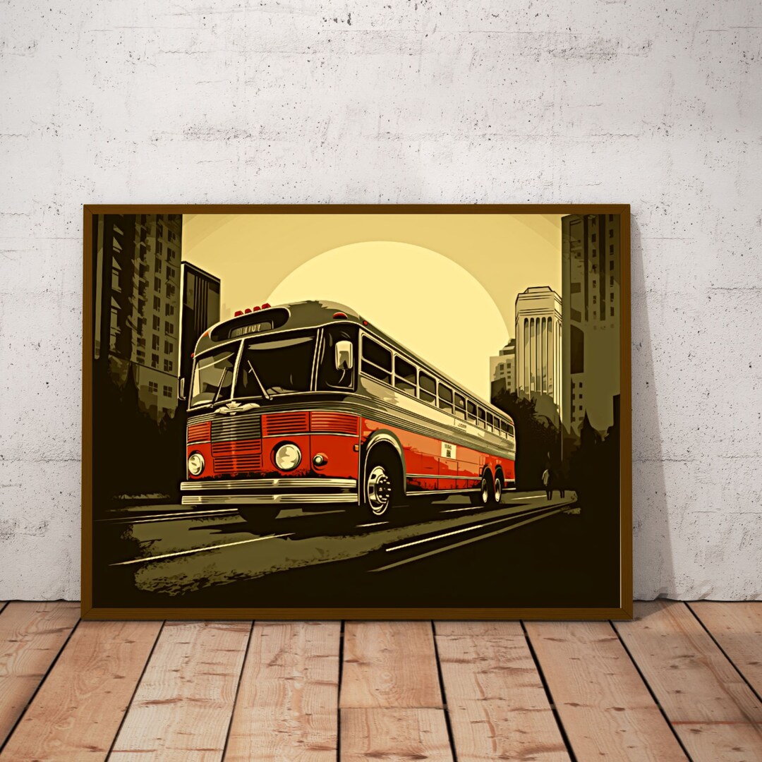 1970's Vintage Bus Print I City Bus Print I Retro Bus Print I Bus ...