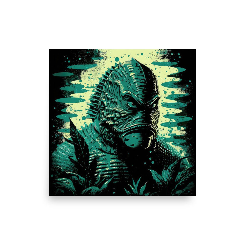 Creature From the Black Lagoon I 1950's Horror I B-movie Print I Horror ...