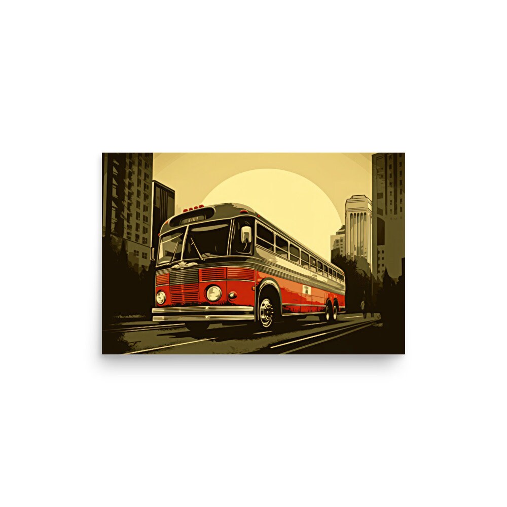 1970's Vintage Bus Print I City Bus Print I Retro Bus Print I Bus ...