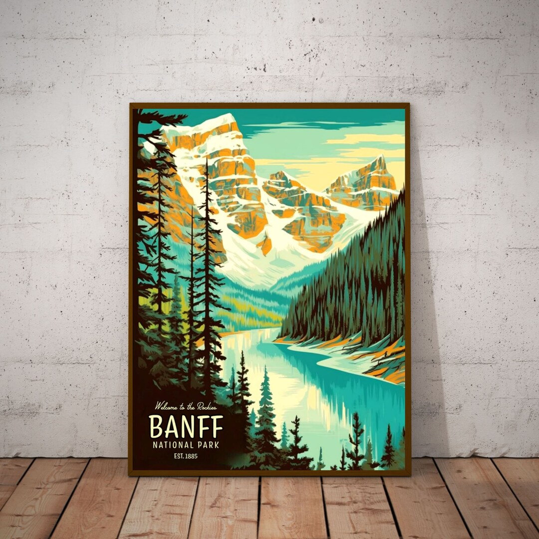 Banff Print National Park Poster Canadian Travel Print Banff Canada ...
