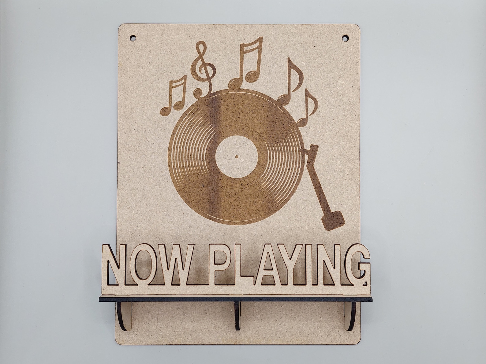 SVG Laser Cut Now Playing Record Stand Wood, Record Wall Mount, Display ...