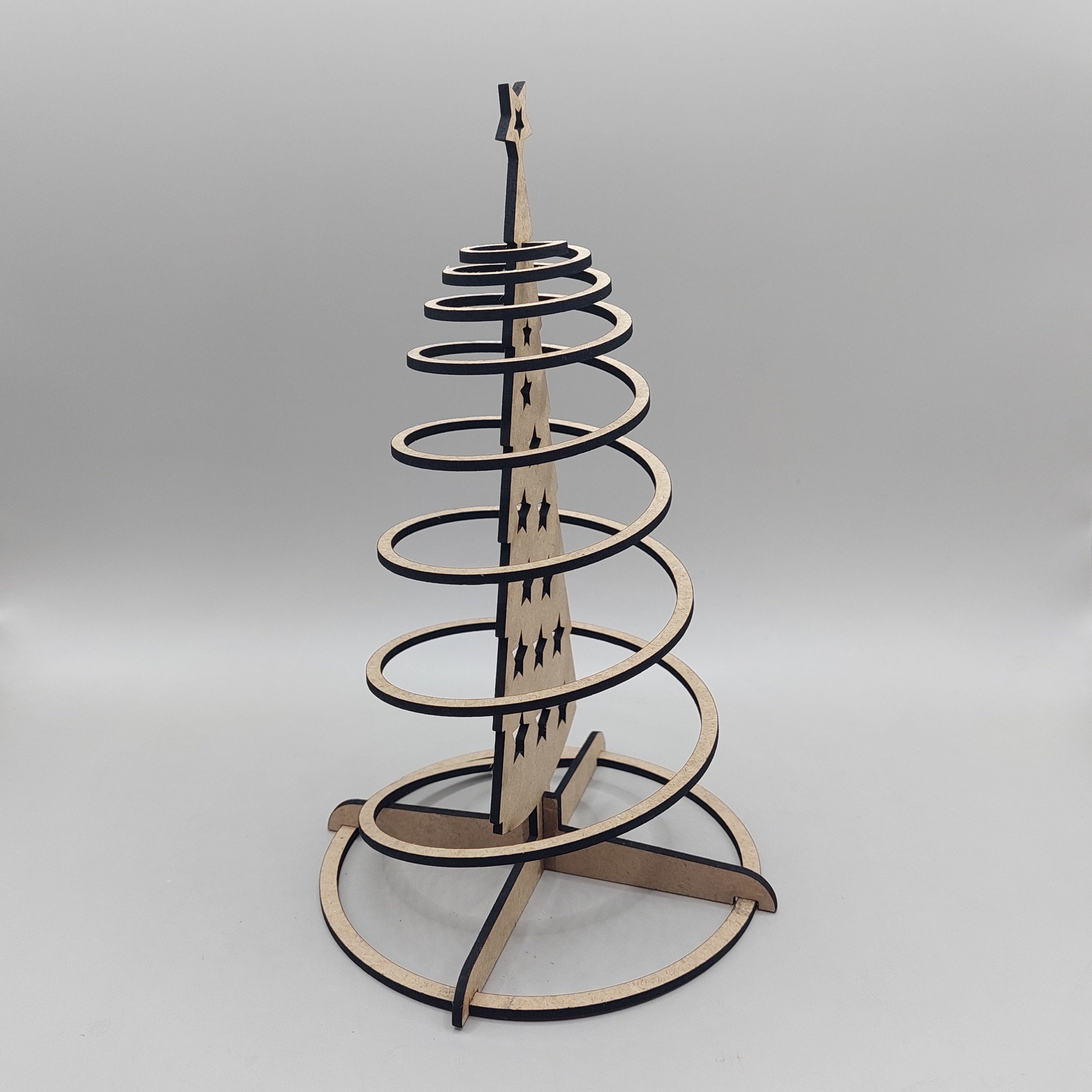 SVG Laser Cut Spiral Christmas Tree Modern Holiday Decor, Festive Xmas ...