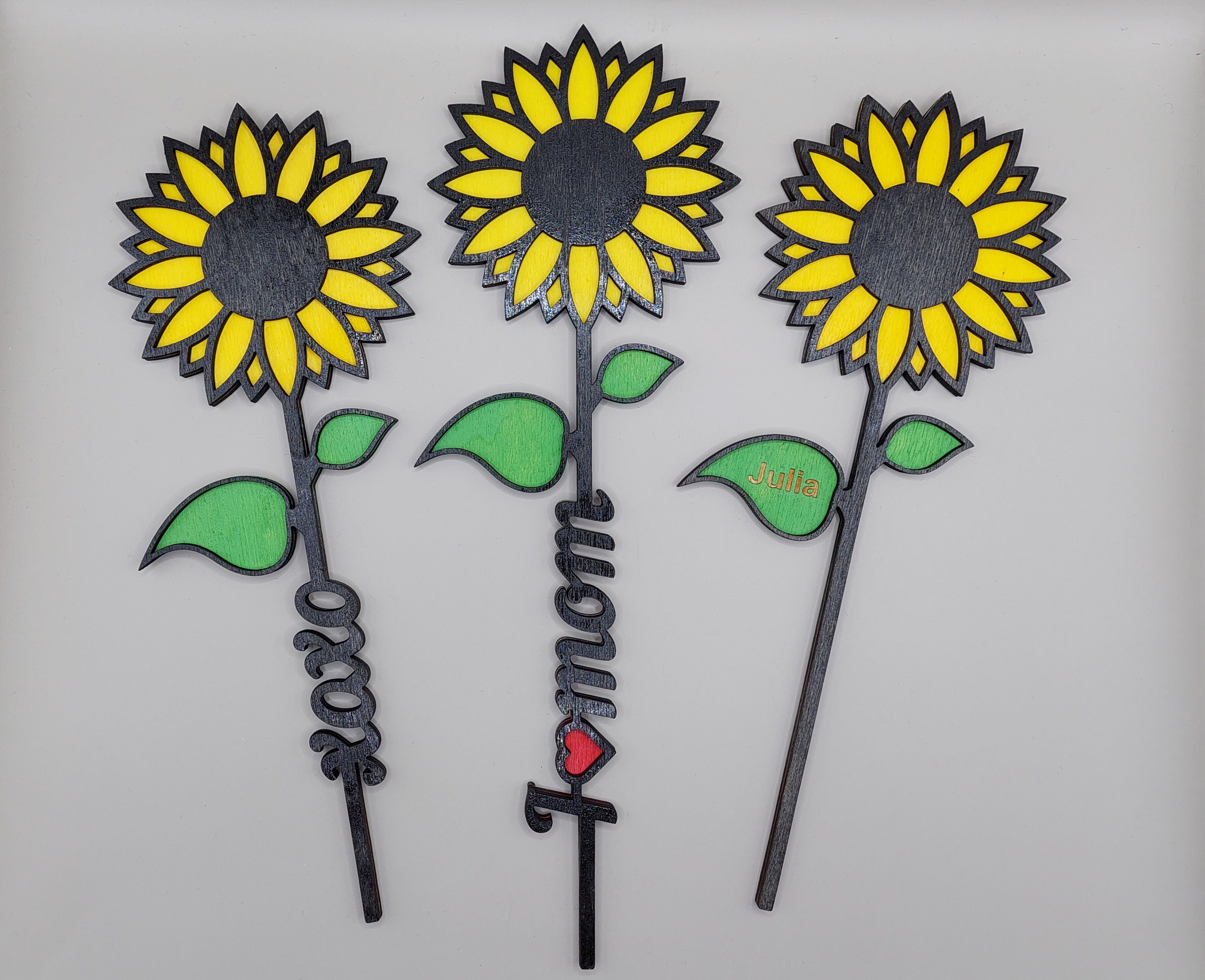 Laser Cut Sunflower Gift: Personalized Wood Flower SVG (digital ...