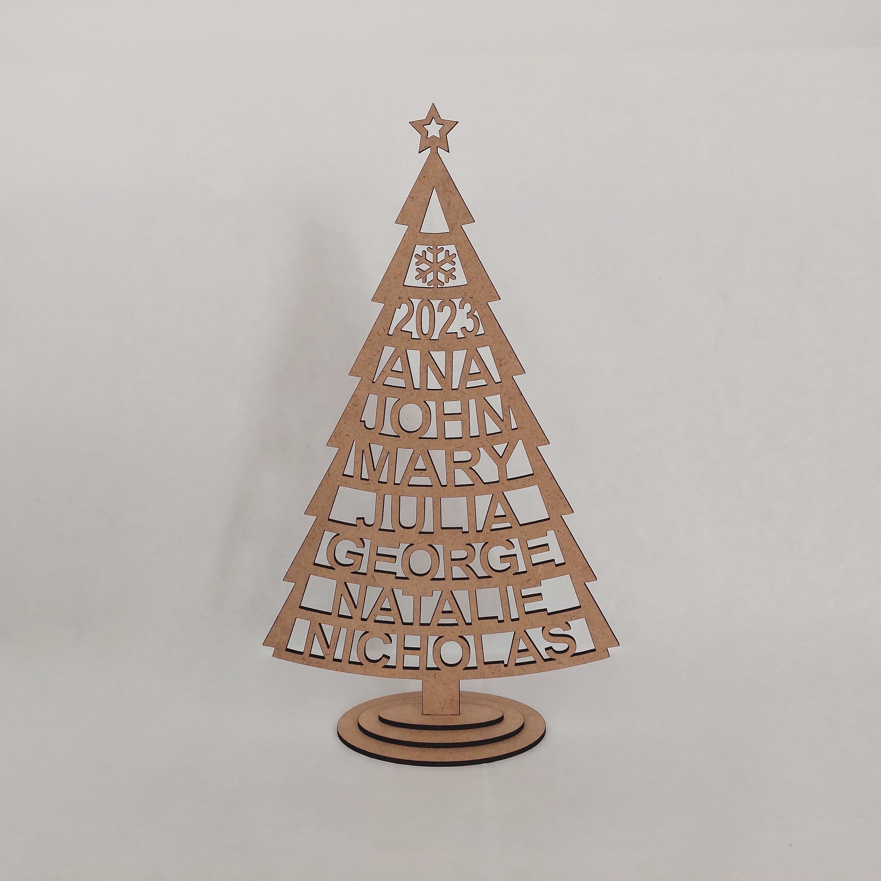 Laser Cut Christmas Tree Name Tag SVG Personalized Holiday Ornament - Etsy
