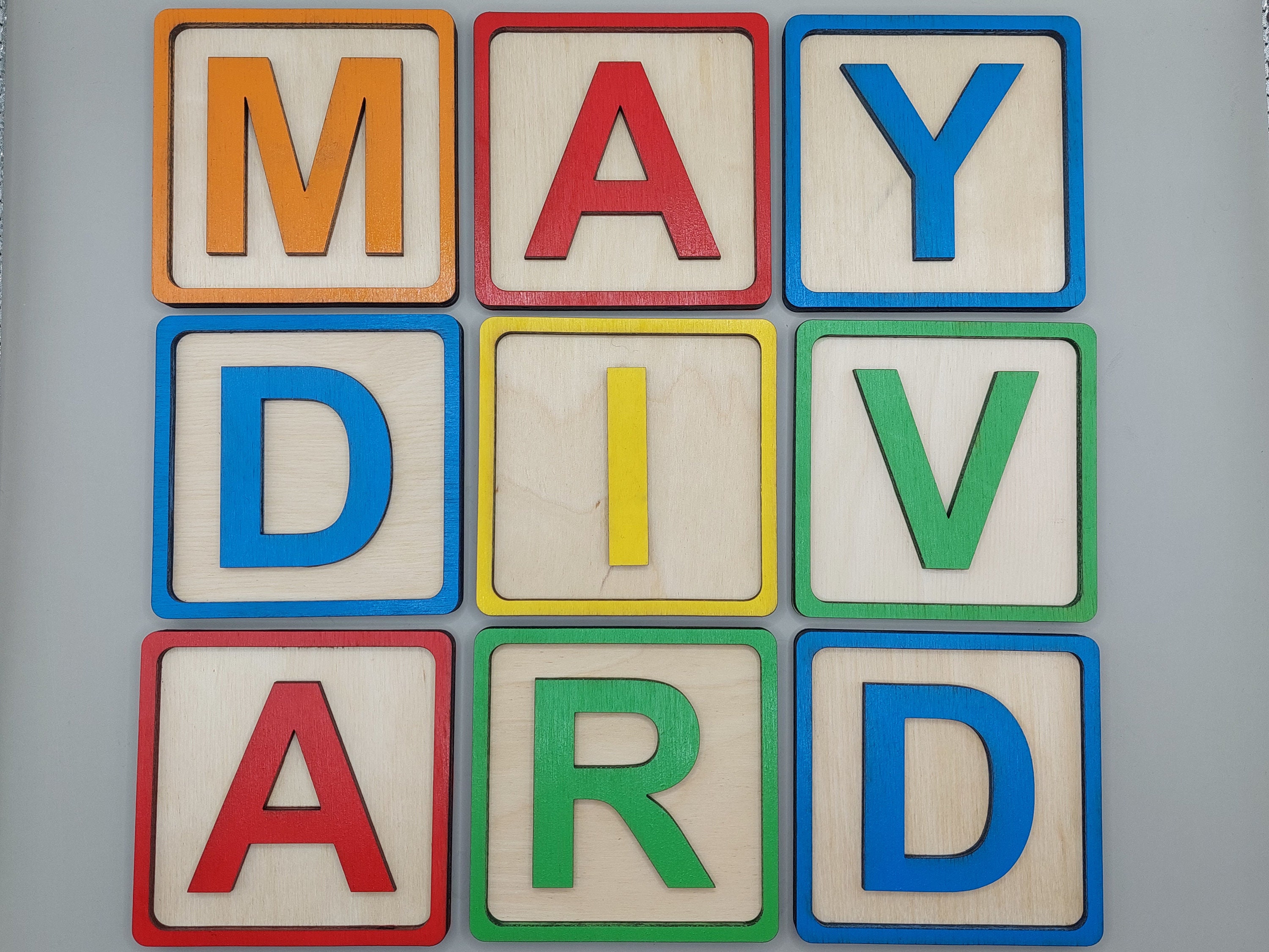 SVG Laser Cut Wood Letter Blocks, Baby Room Decor, Letters From A to Z ...