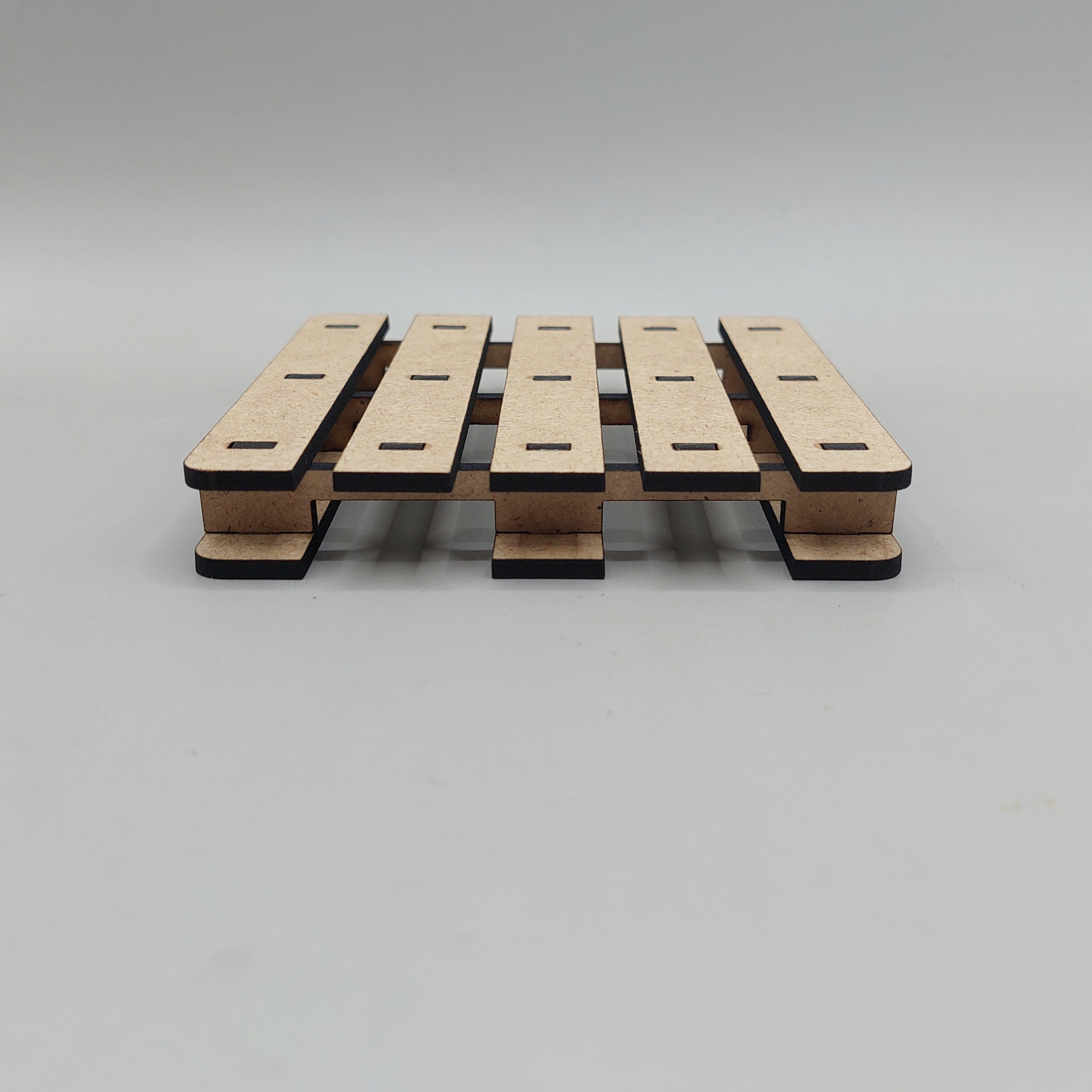 SVG Laser Cut Set of 5 Pallet Coasters and Storage Box, Boxed Pallet ...