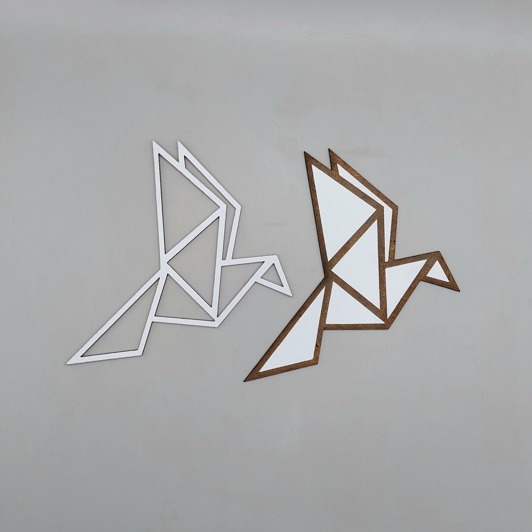 SVG Laser Cut Origami Birds Wall Decor Scalable, Set of Two ...