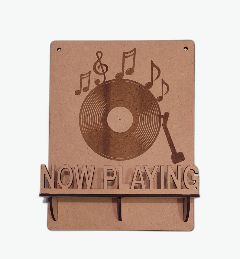 SVG Laser Cut Now Playing Record Stand Wood, Record Wall Mount, Display ...