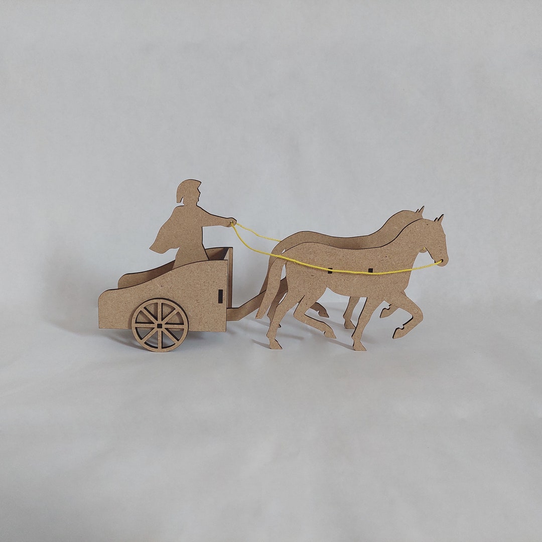 Laser Cut Roman Chariot SVG: Horse Drawn Vehicle Model (3mm & 1/8 Inch ...