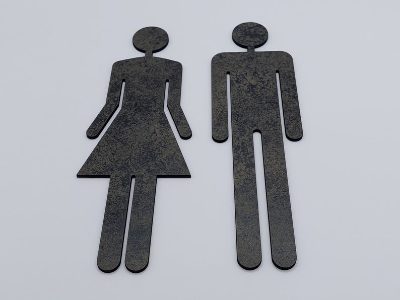 SVG Laser Cut Toilet Door Symbol, Classic Bathroom Door Sign, Elegant ...