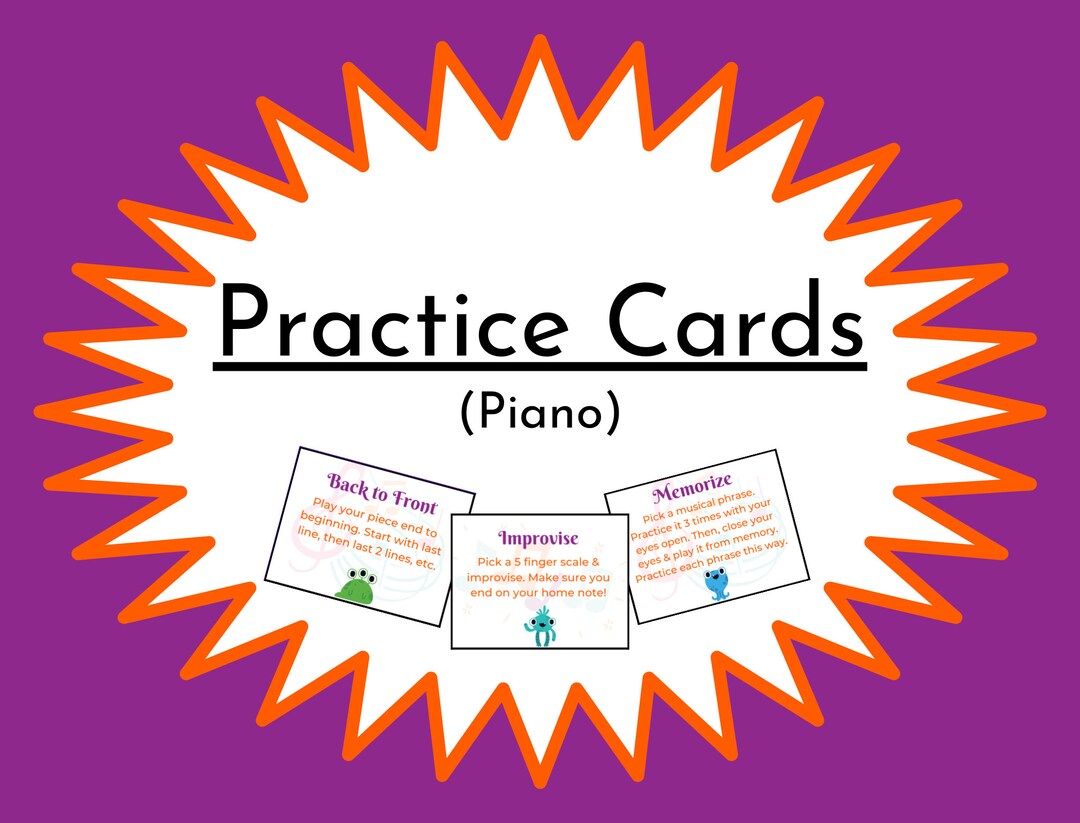 Practice Cards (piano) - Etsy