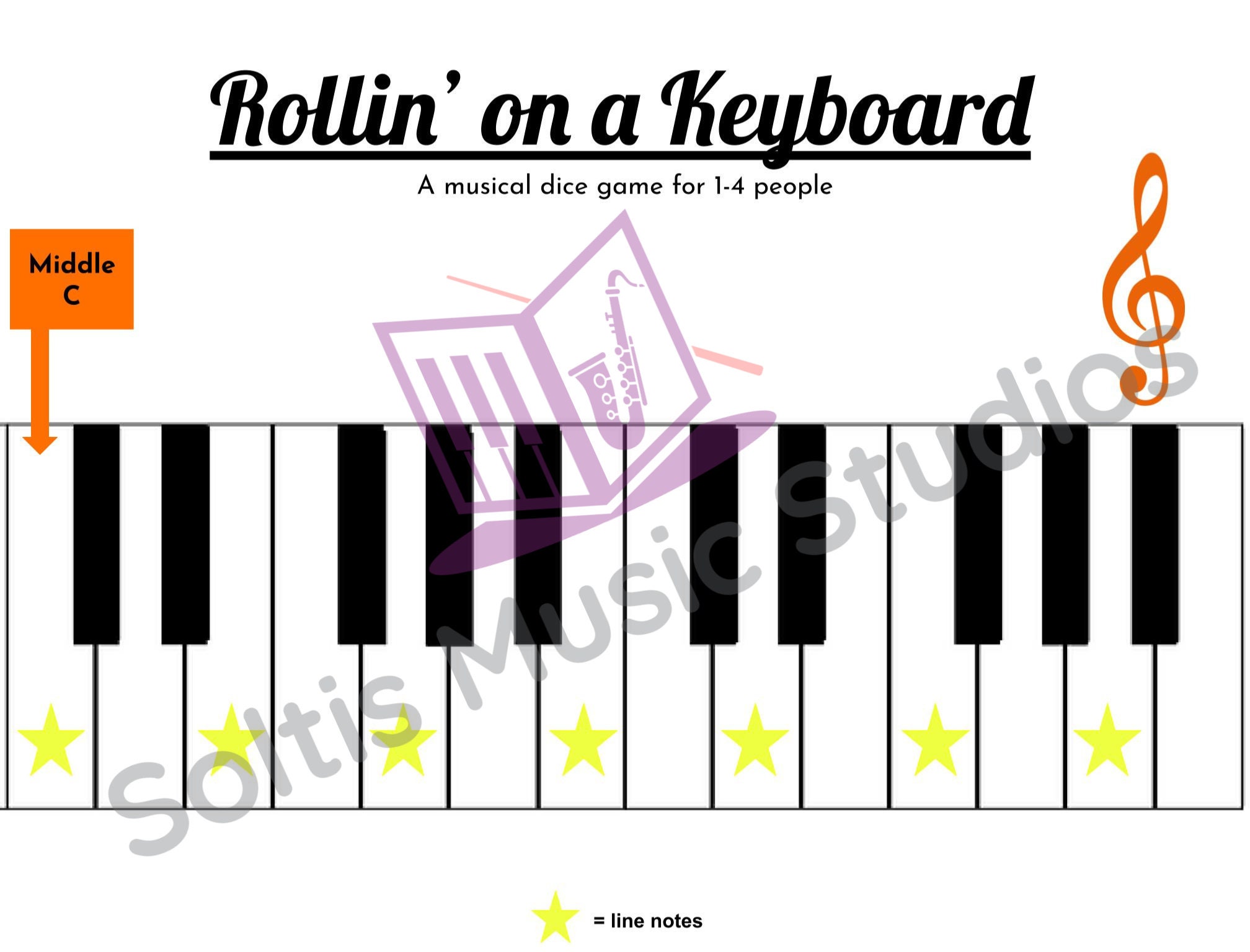 Rollin' on a Keyboard Game (line and Space Notes on Piano & the Staff ...