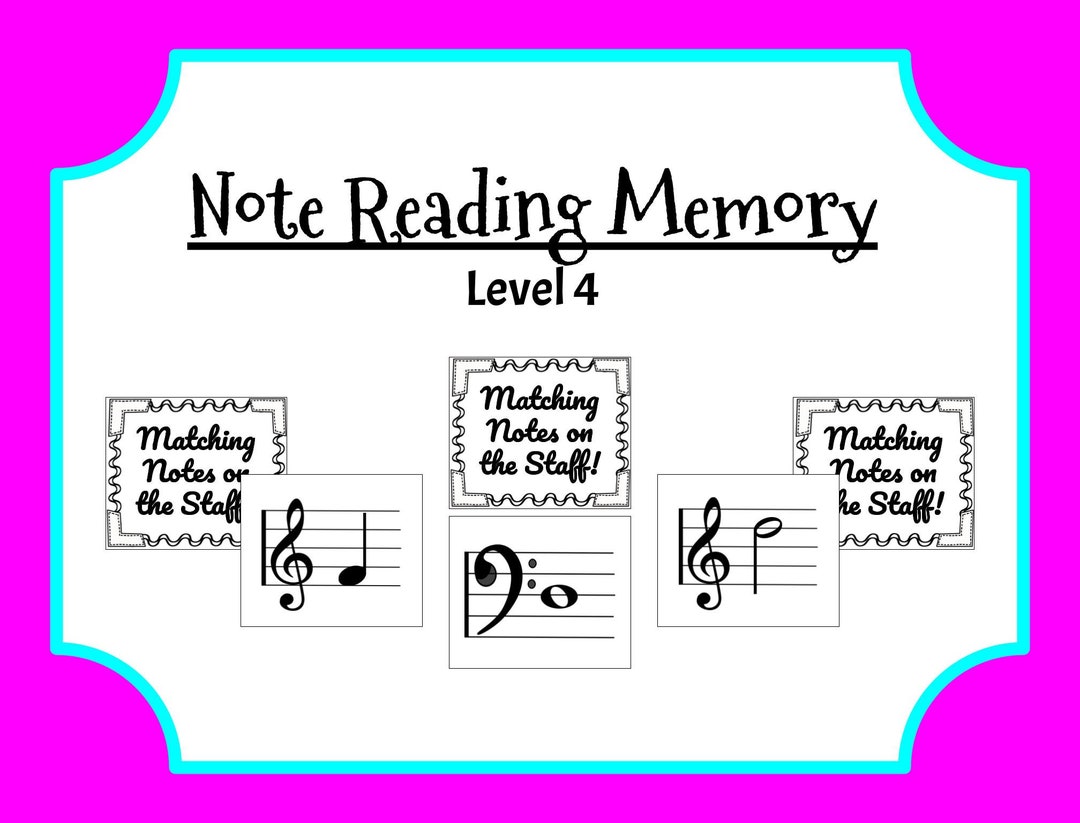 Note Reading Memory - Level 4 (treble Clef and Bass Clef Notes) - Etsy