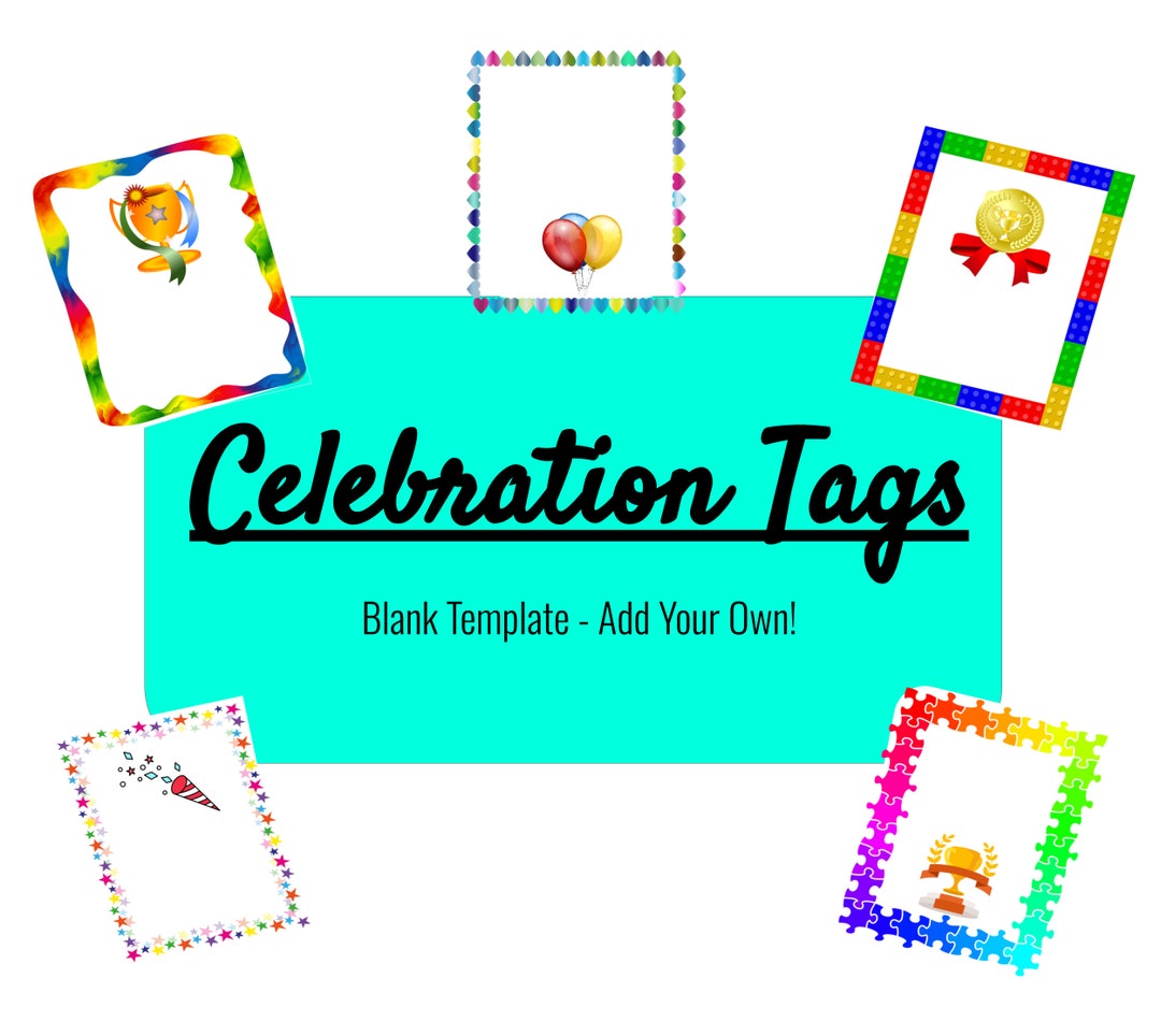 Celebration Tags - BLANK TEMPLATE - Etsy