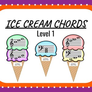Ice Cream Chords - Level 1 (C Major, G Major, D Major, & A Major) - Etsy