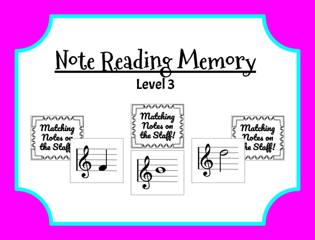 Note Reading Memory - Level 3 (treble Clef Notes) - Etsy