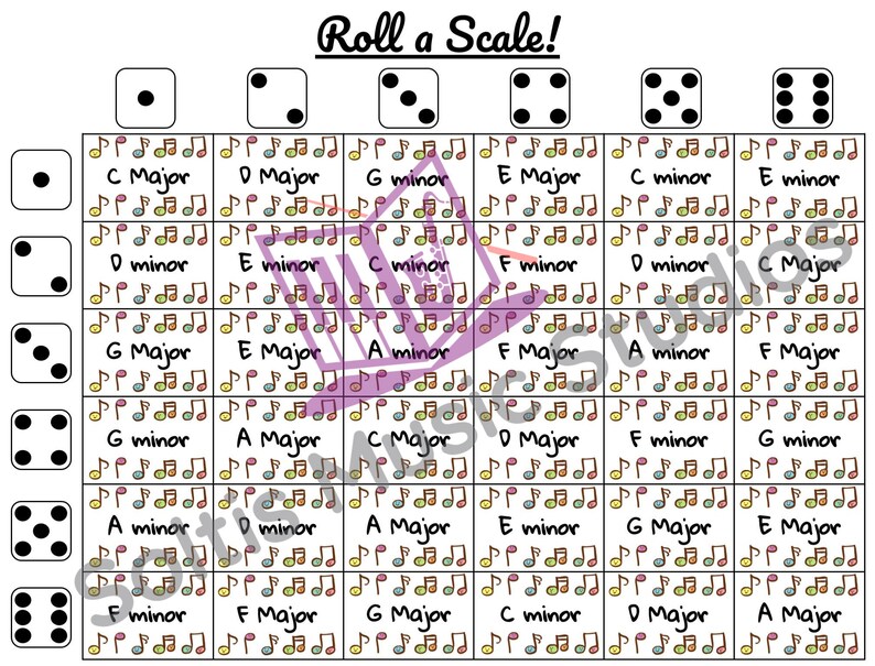 Roll a Scale - Level 1 (instrument Scale Practice & Composition) - Etsy