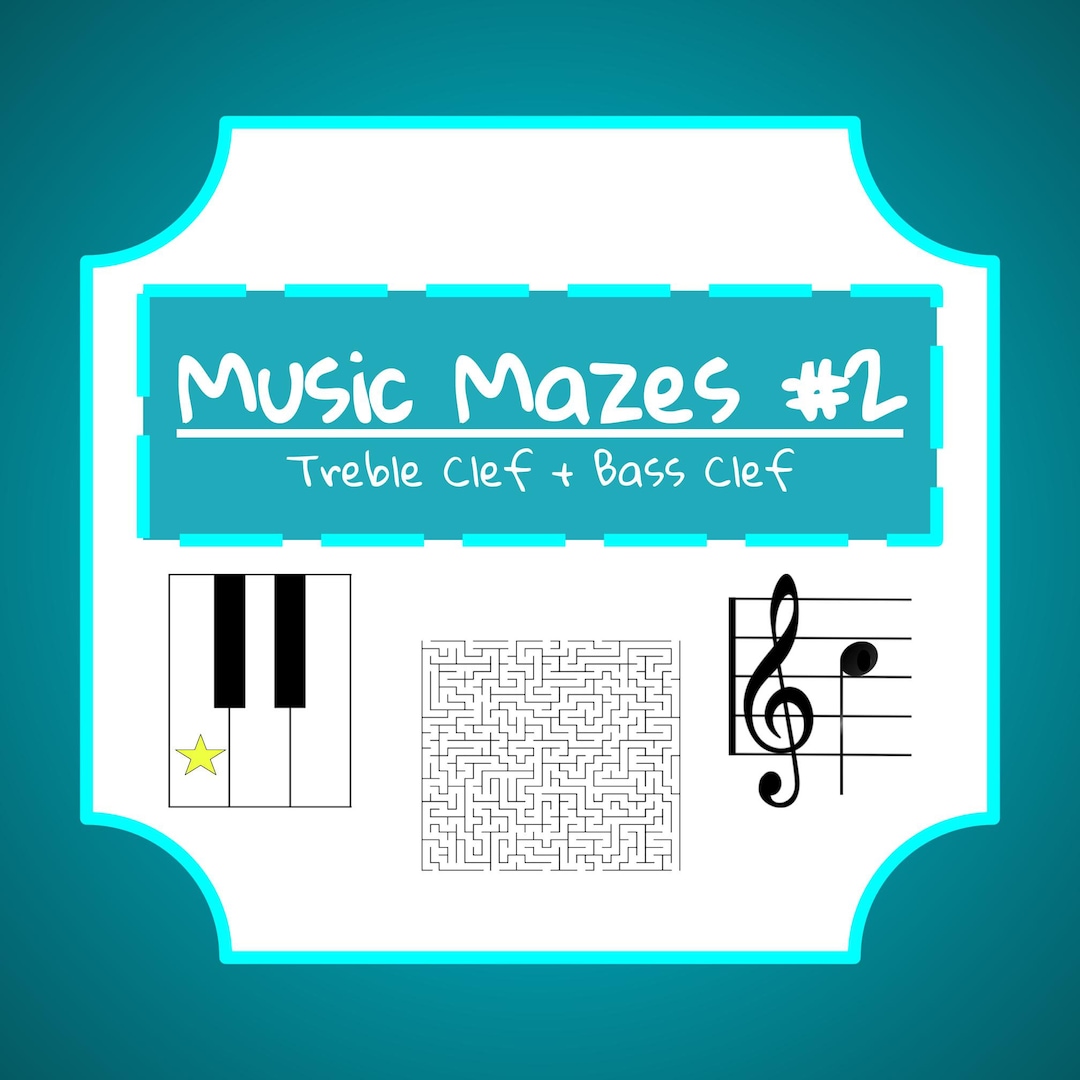 Music Mazes #2 (notes on the Staff & Keys on the Piano) - Etsy