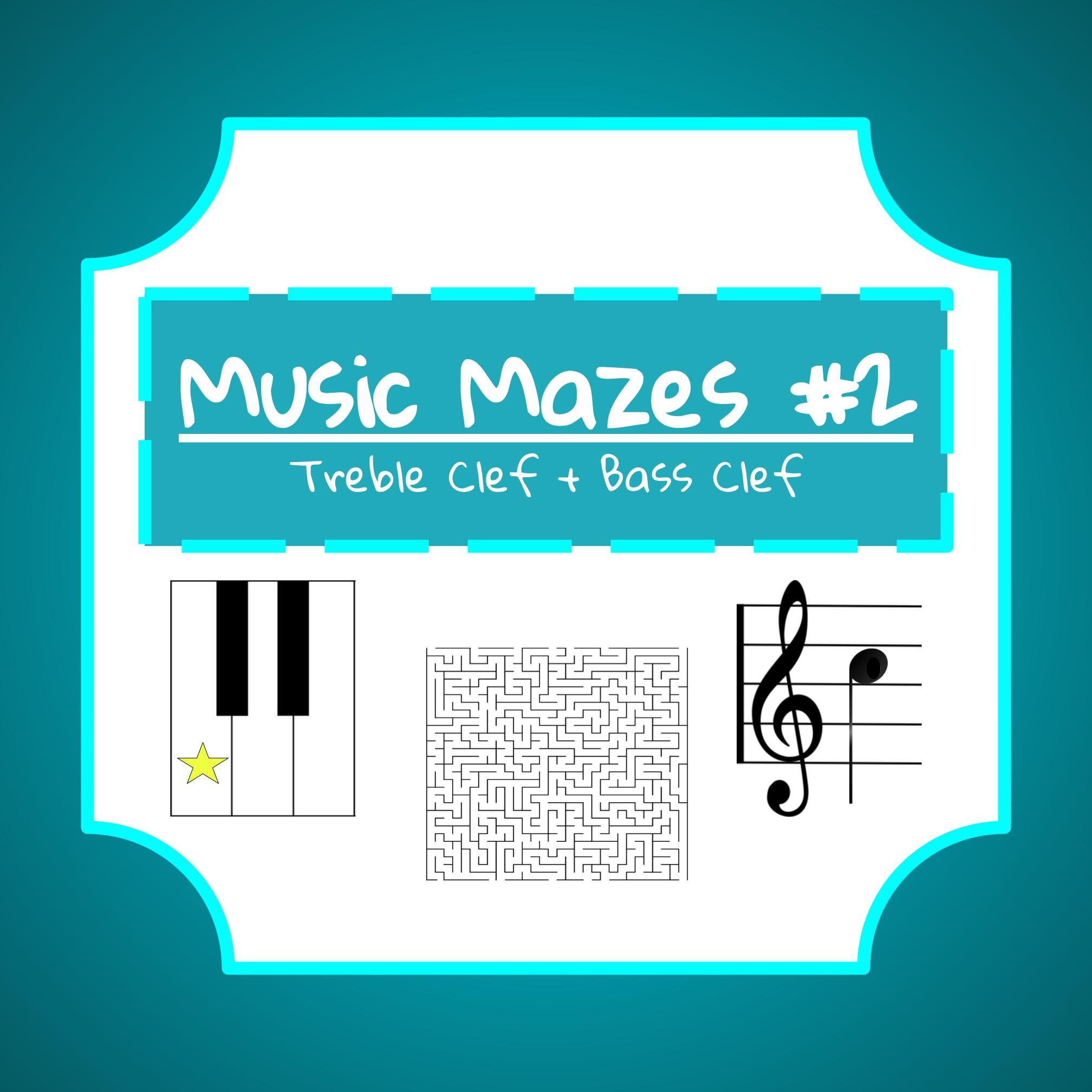 Music Mazes #2 (notes on the Staff & Keys on the Piano) - Etsy