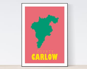 County Kerry Map Print, Map of Kerry Print, Kerry Art Print, Kerry Wall ...