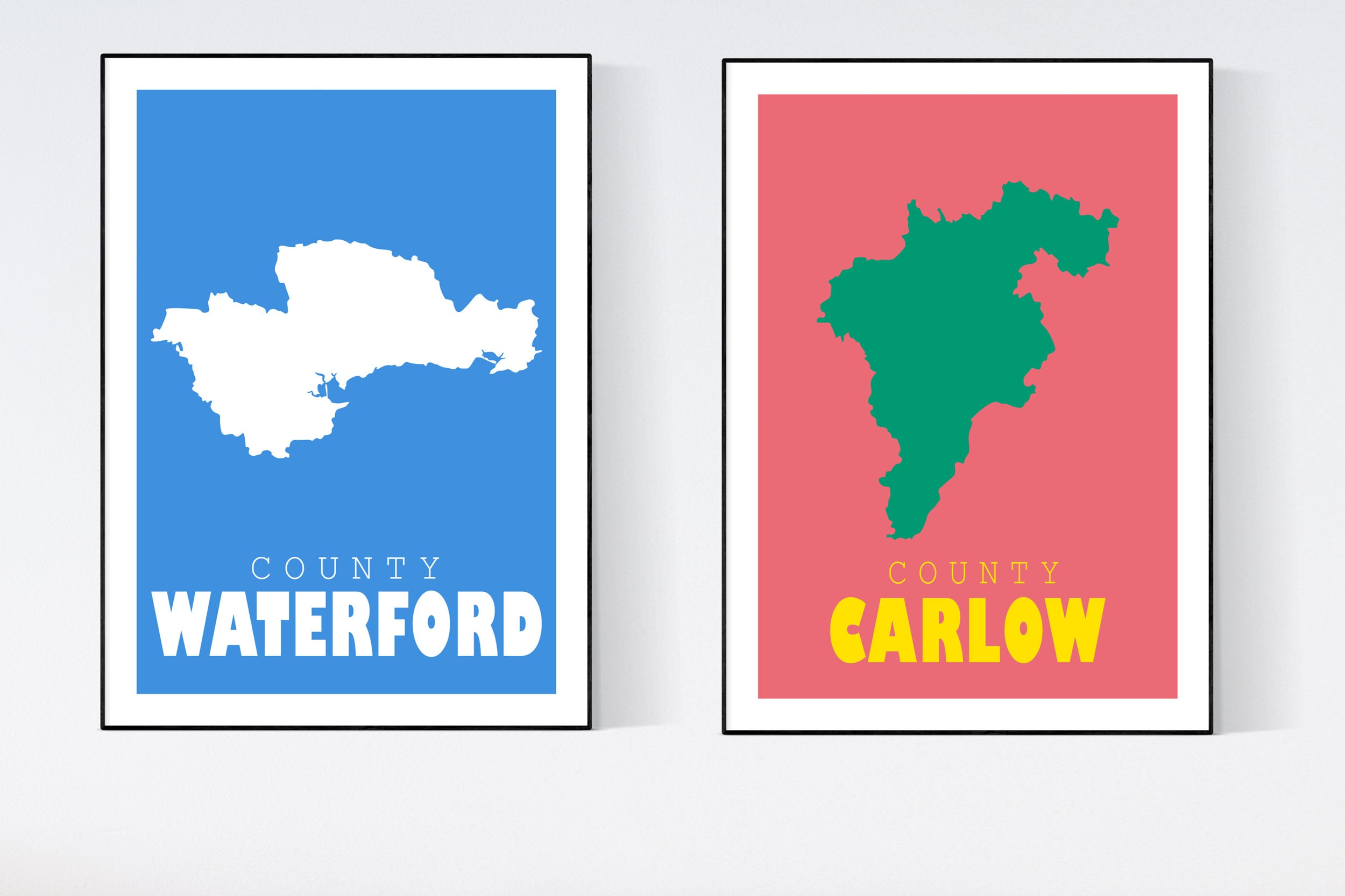 County Carlow Map Print, Map of Carlow Print, Carlow Art Print, Carlow ...