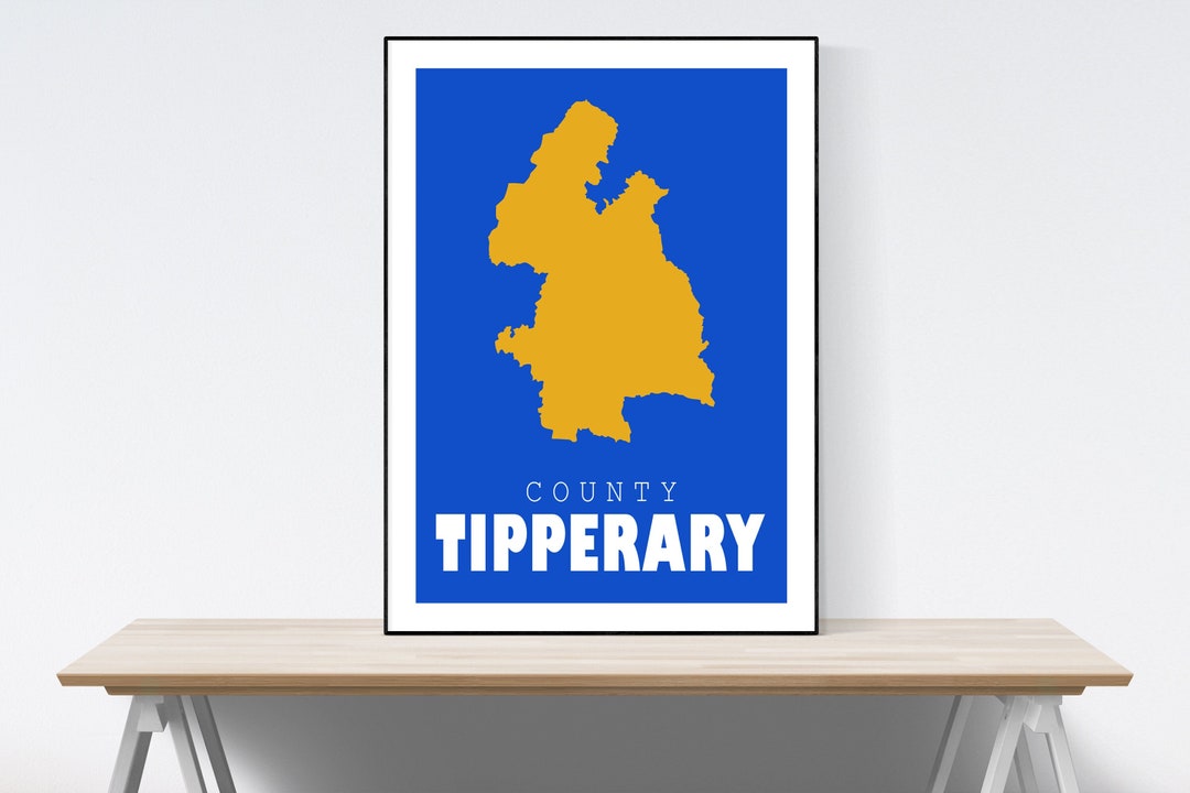 County Tipperary Map Print, Map of Tipperary Print, Tipperary Art Print ...