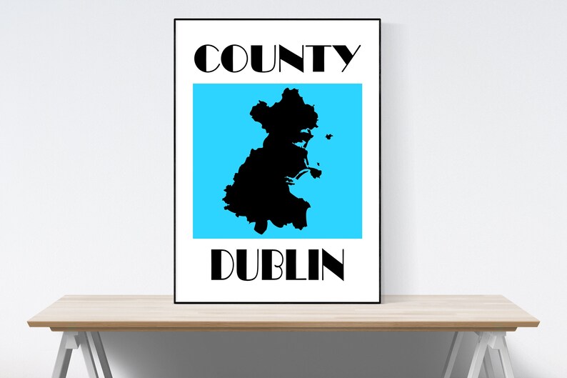 County Dublin Map Print, Map of Dublin Print, Dublin Art Print, Dublin ...