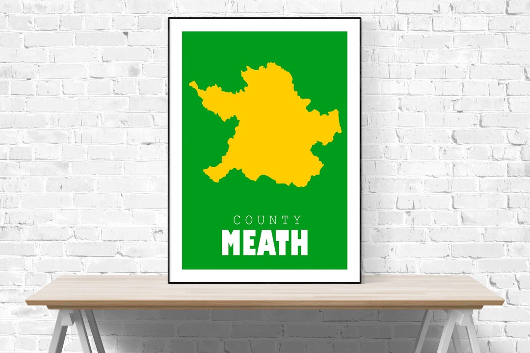 County Meath Map Print, Map of Meath Print, Meath Art Print, Meath Wall ...