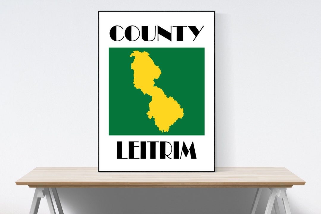County Leitrim Map Print, Map of Leitrim Print, Leitrim Art Print ...