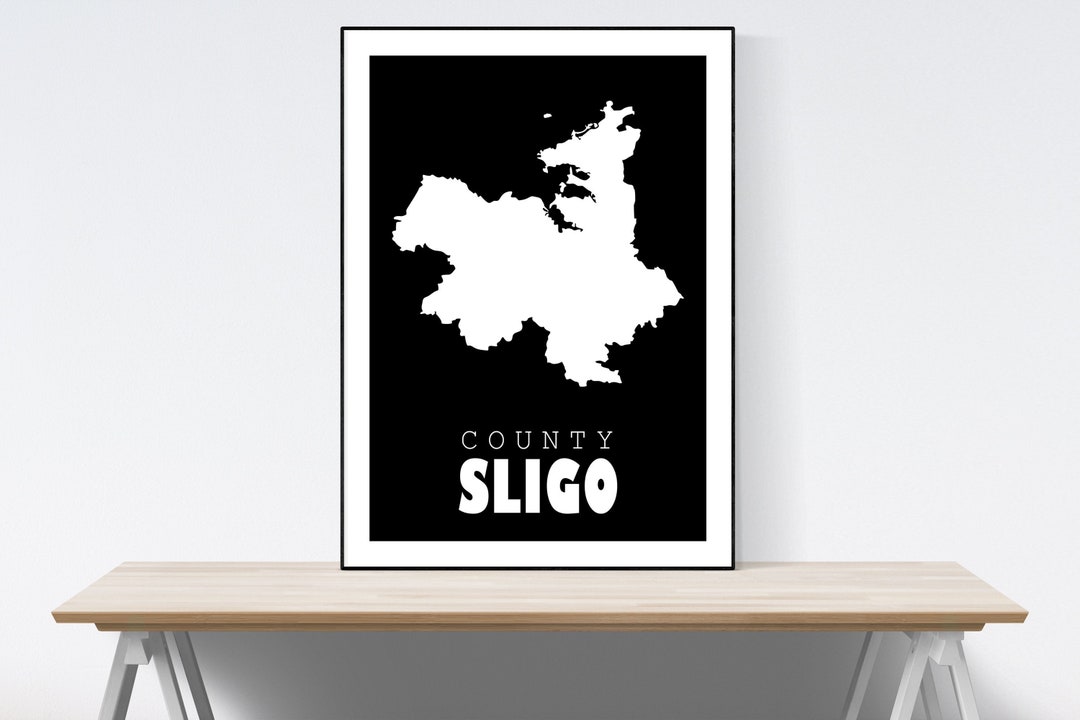 County Sligo Map Print, Map of Sligo Print, Sligo Art Print, Sligo Wall ...