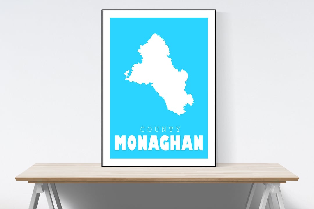 County Monaghan Map Print, Map of Monaghan Print, Monaghan Art Print ...