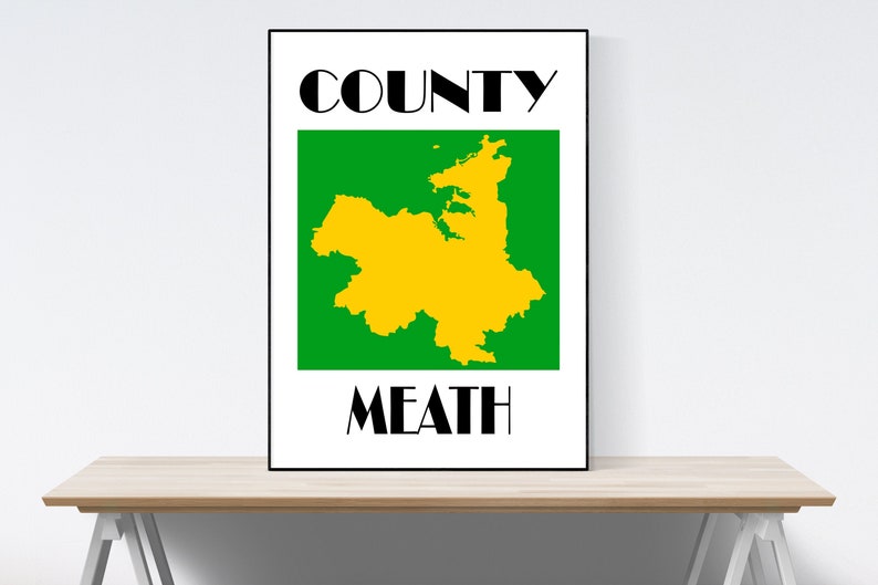 County Meath Map Print, Map of Meath Print, Meath Art Print, Meath Wall ...