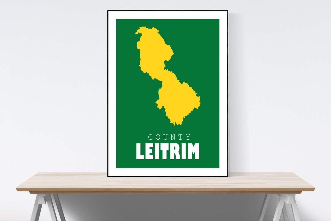 County Leitrim Map Print, Map of Leitrim Print, Leitrim Art Print ...