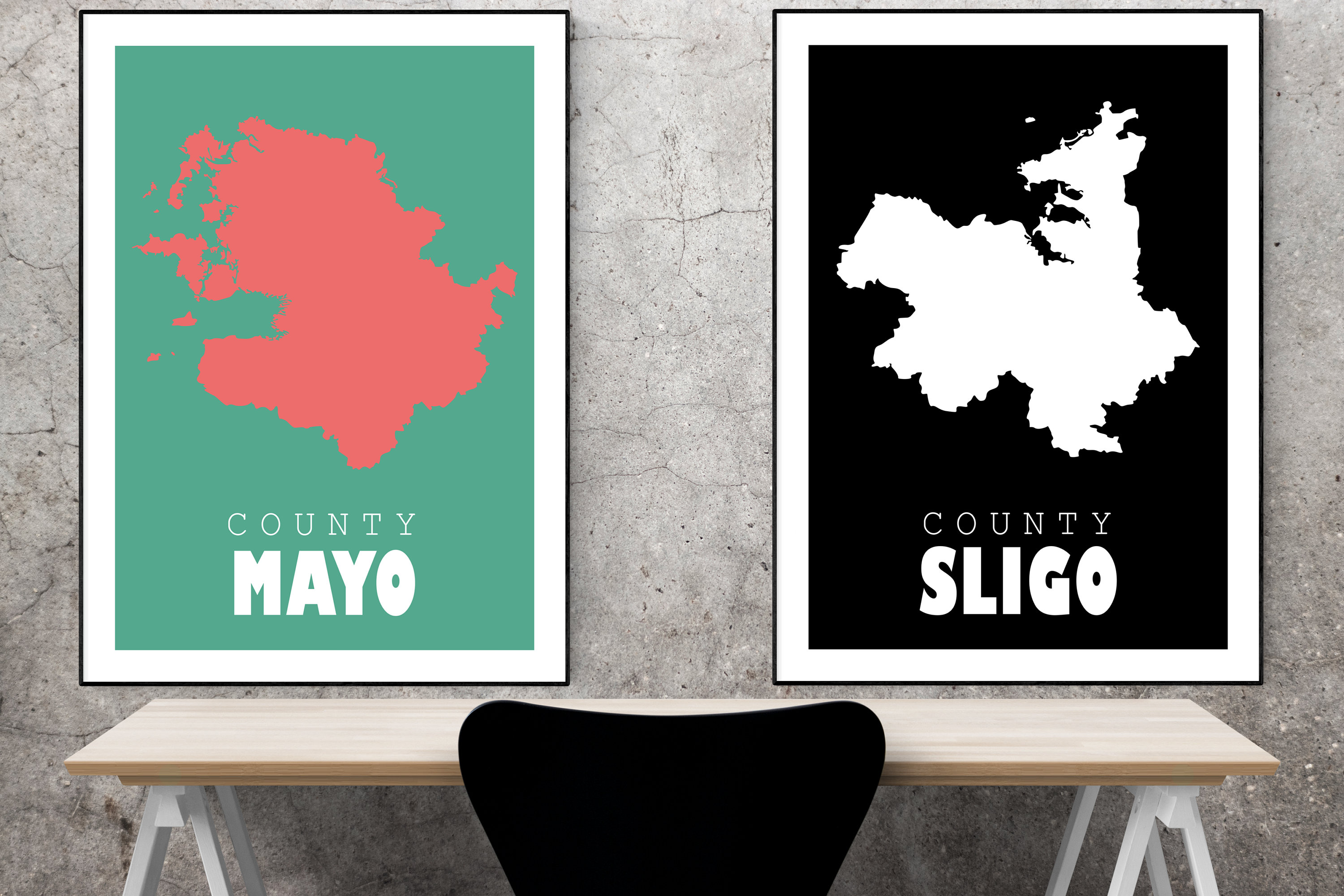 County Mayo Map Print, Map of Mayo Print, Mayo Art Print, Mayo Wall Art ...