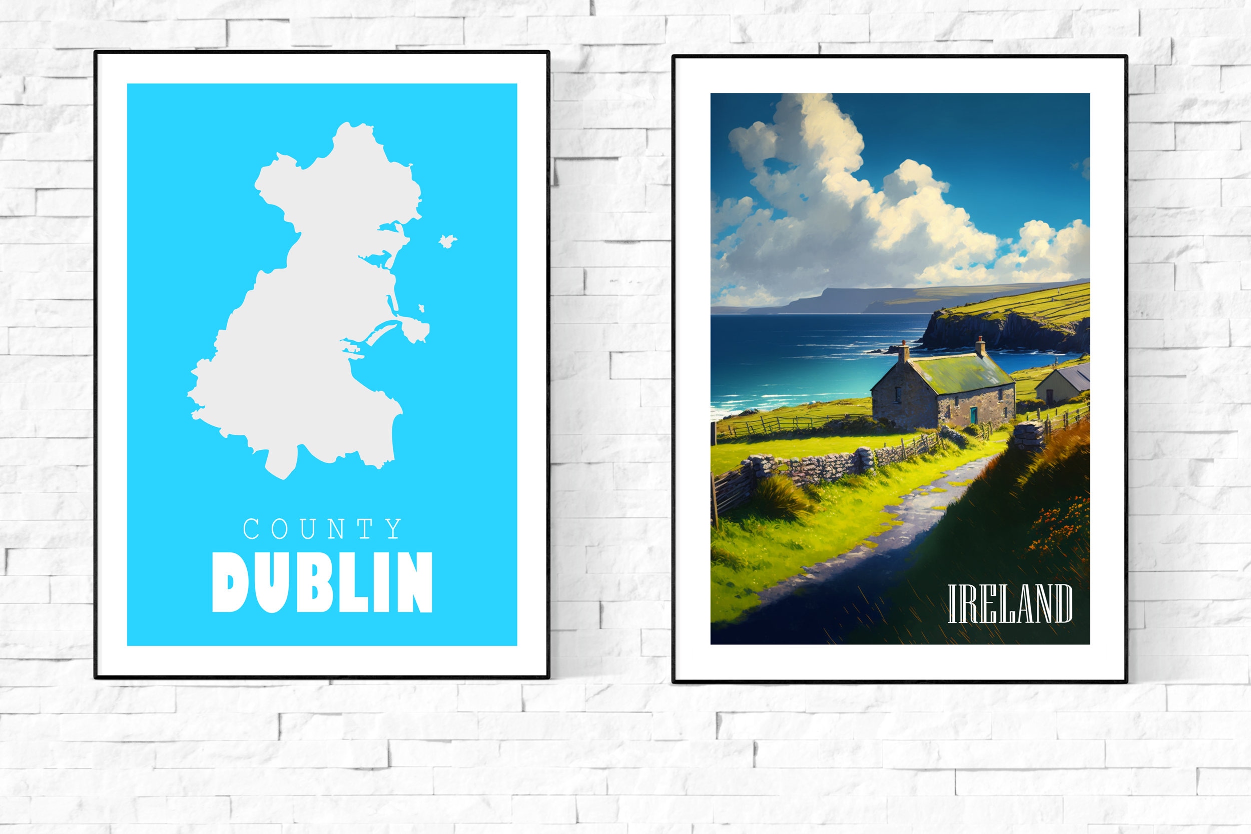 County Dublin Map Print, Map of Dublin Print, Dublin Art Print, Dublin ...