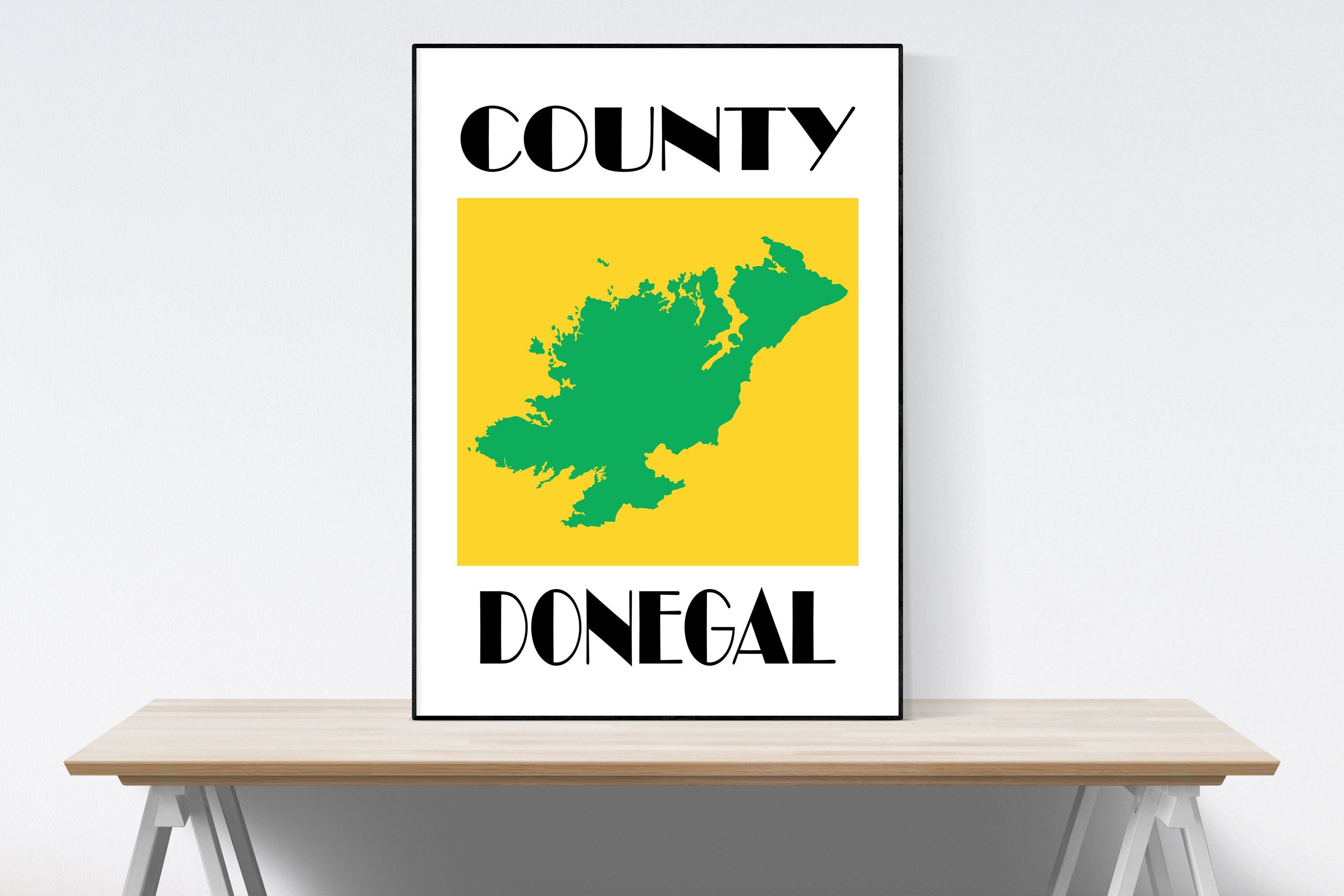 County Donegal Map Print, Map of Donegal Print, Donegal Art Print ...
