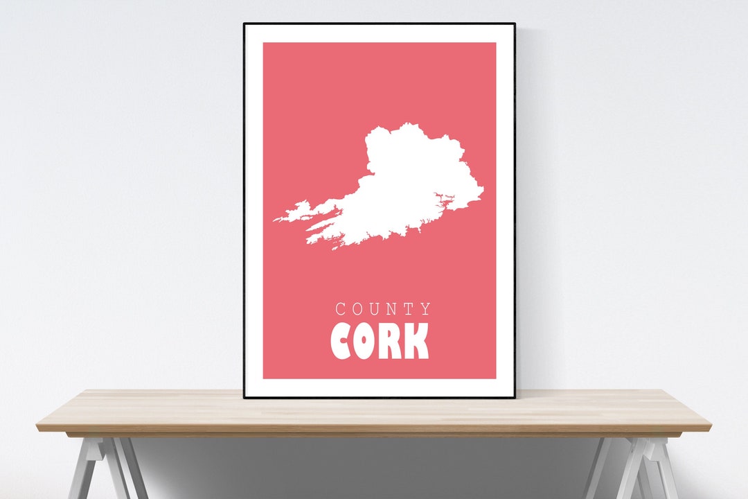 County Cork Map Print, Map of Cork Print, Cork Art Print, Cork Wall Art ...