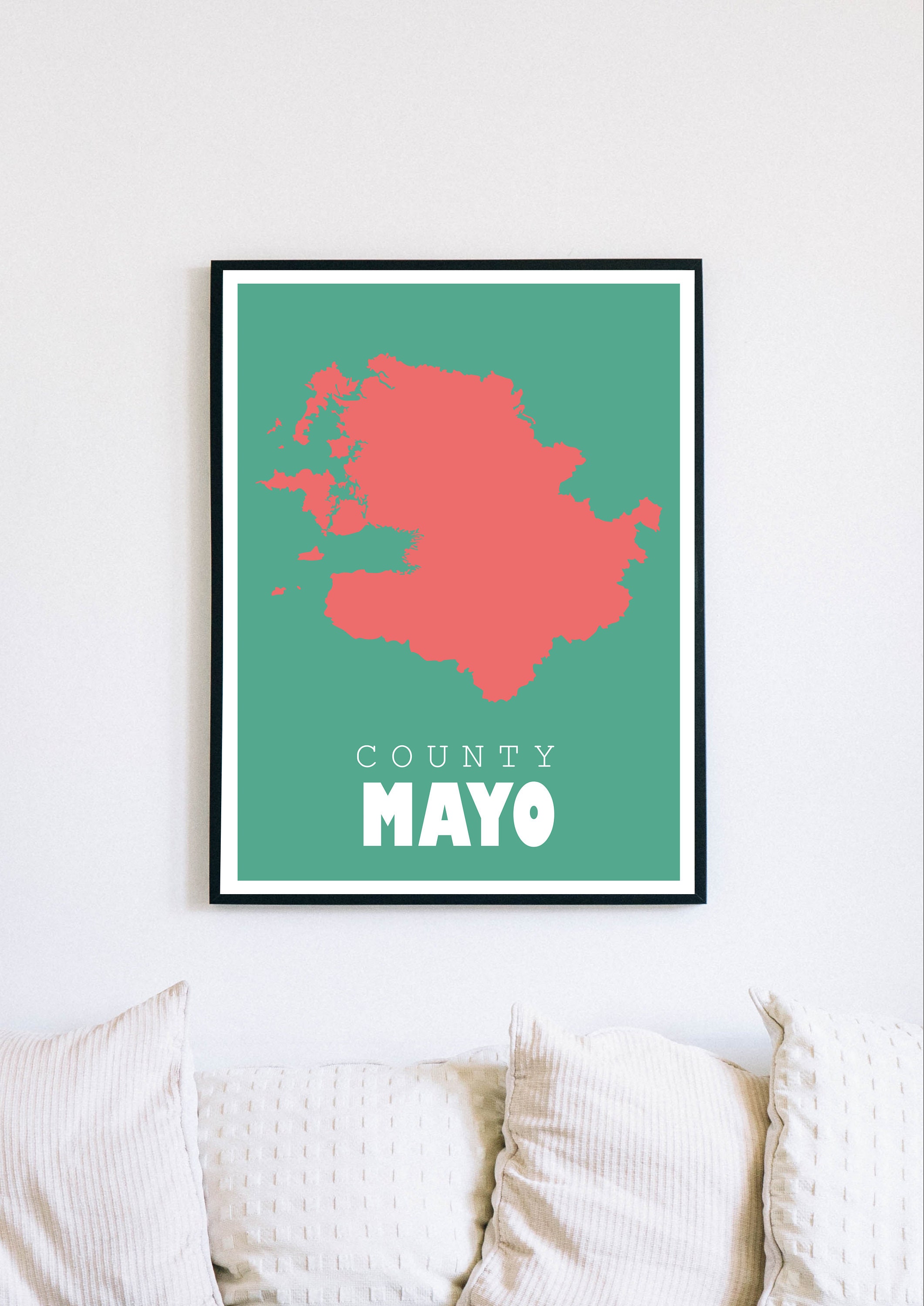 County Mayo Map Print, Map of Mayo Print, Mayo Art Print, Mayo Wall Art ...