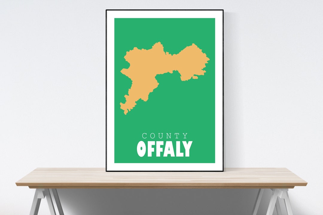 County Offaly Map Print, Map of Offaly Print, Offaly Art Print, Offaly ...