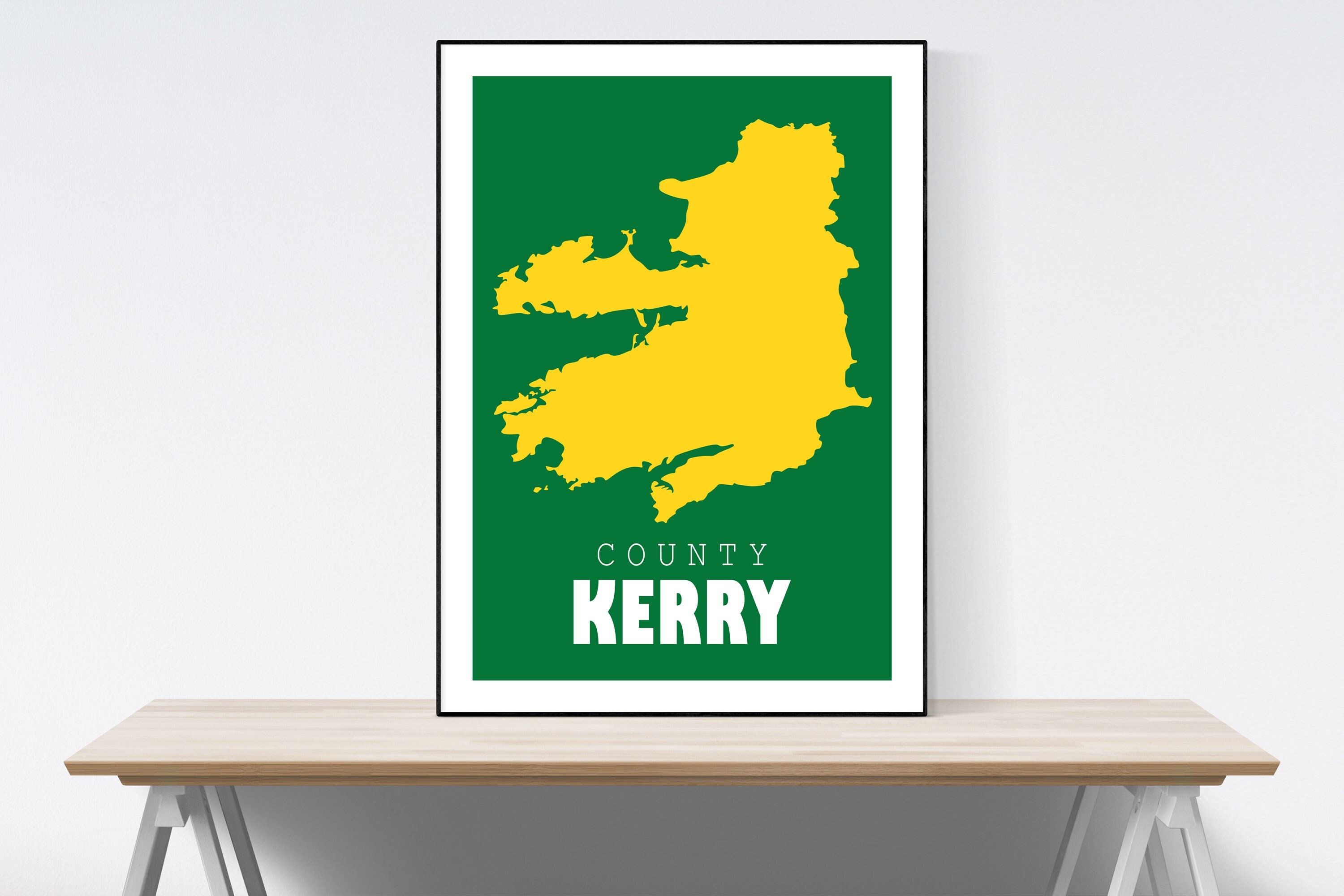 County Kerry Map Print, Map of Kerry Print, Kerry Art Print, Kerry Wall ...