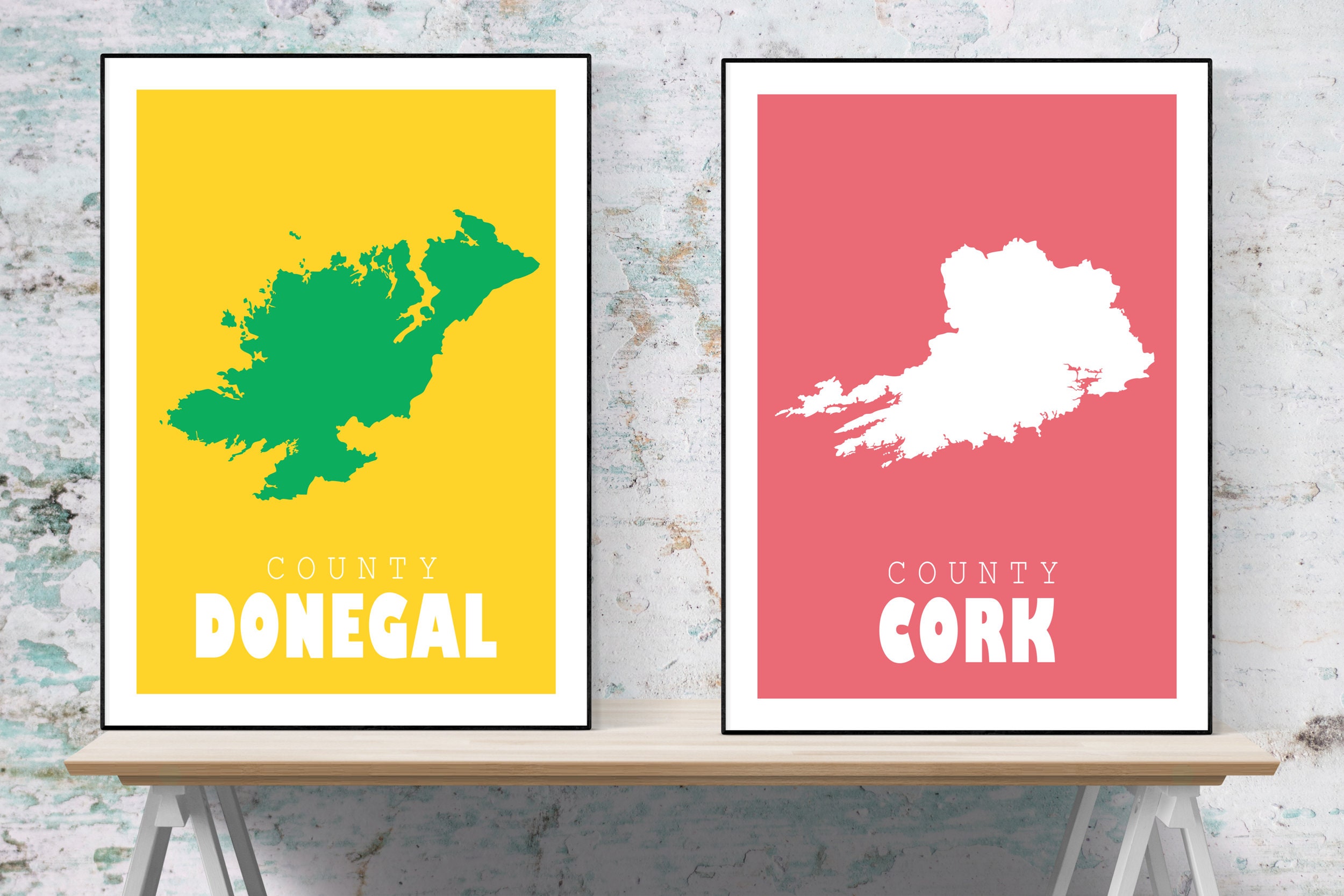 County Donegal Map Print, Map of Donegal Print, Donegal Art Print ...