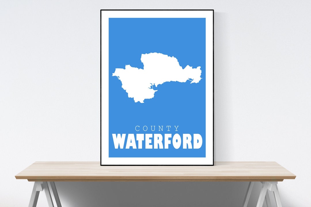 County Waterford Map Print, Map of Waterford Print, Waterford Art Print ...