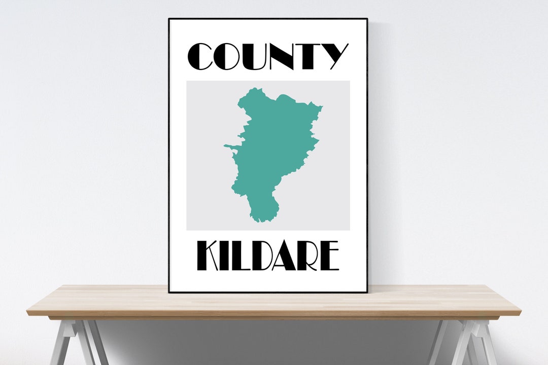 County Kildare Map Print, Map of Kildare Print, Kildare Art Print ...