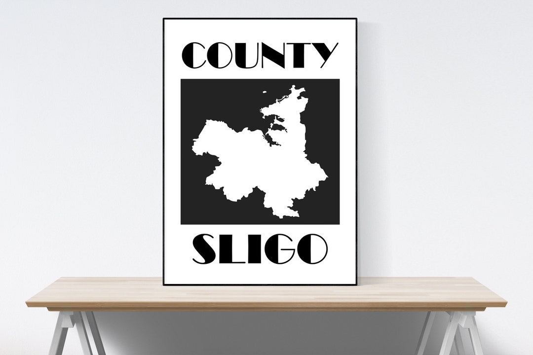 County Sligo Map Print, Map of Sligo Print, Sligo Art Print, Sligo Wall ...
